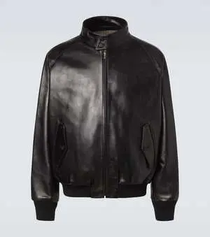 A.PRESSE Leather Bomber Jacket
