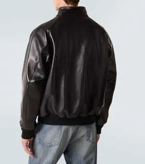 A.PRESSE Leather Bomber Jacket