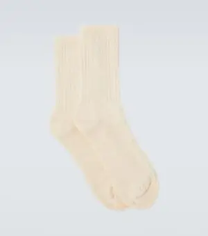 Loewe Cotton-blend Crew Socks - White