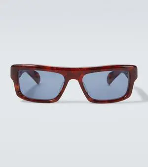 JACQUES MARIE MAGE Rectangular Acetate Sunglasses - Brown