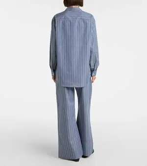 LESET Yoshi Striped Cotton-blend Twill Shirt - Blue