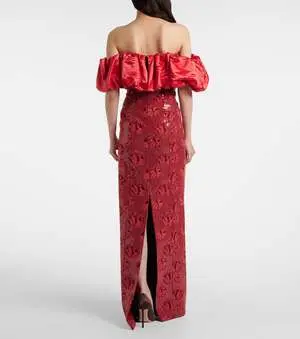 MARKARIAN Rowan Sequined Off-shoulder Gown