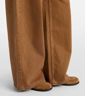 AMI Paris Cotton Twill Wide-leg Trousers