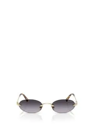 Miu Miu Oval Sunglasses - Gold