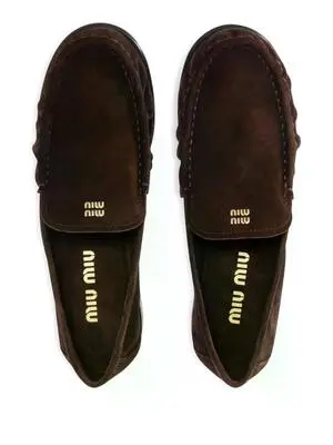 Miu Miu Suede Loafers - Brown