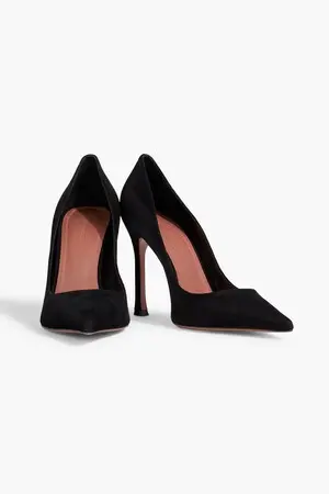 Amina Muaddi Sharon 105 Suede Pumps