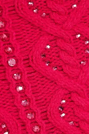 Carolina Herrera Embellished Cable-knit Turtleneck Sweater