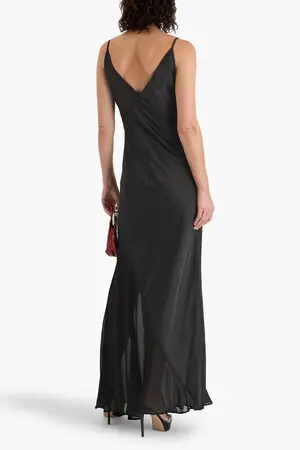 Rachel Gilbert Venus Chiffon-paneled Satin-crepe Gown