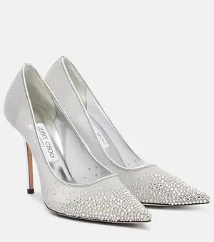 JIMMY CHOO Love 100 Crystal-embellished Pumps