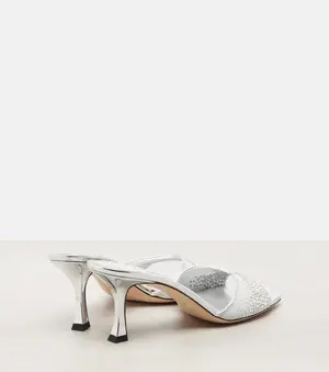 JIMMY CHOO Skye 70 Embellished Mesh Mules