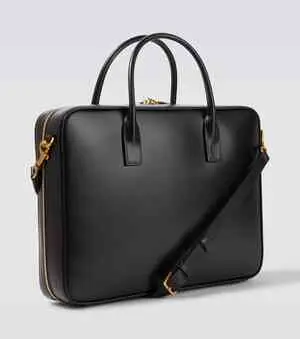 Saint Laurent Leather Briefcase - Black