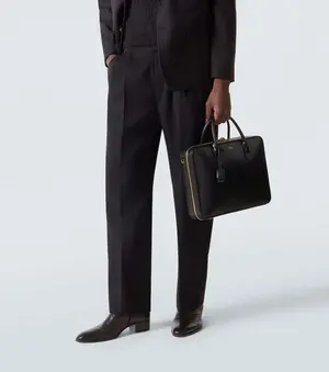 Saint Laurent Leather Briefcase - Black