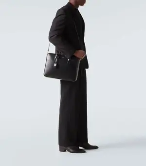 Saint Laurent Leather Briefcase - Black