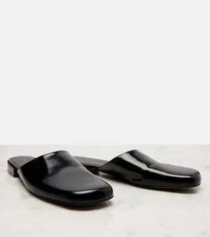 THE ROW Penelope Calf Hair Mules - Black