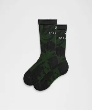 Lululemon Palm Jacquard Crew Socks - Black/shadow Green