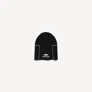 Balenciaga 3b Sports Icon Sporty Beanie - Black