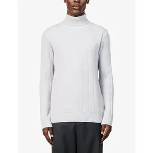 Eleventy Roll-neck Ribbed Cashmere Jumper - Light Melange Gray