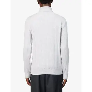 Eleventy Roll-neck Ribbed Cashmere Jumper - Light Melange Gray