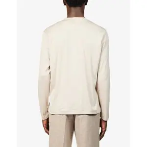 Eleventy Crewneck Long-sleeves Stretch-cotton Top