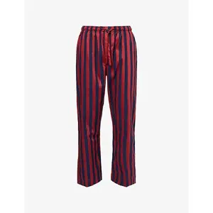 Derek Rose Striped Cotton-poplin Pyjama Bottoms - Navy