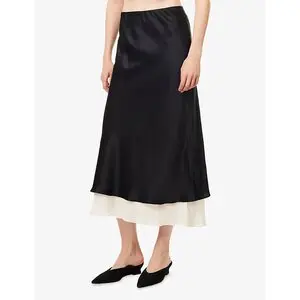 REFORMATION Silk Midi Skirt
