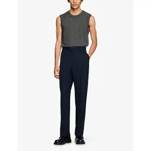 Sandro Regular-fit Wide-leg Wool Trousers