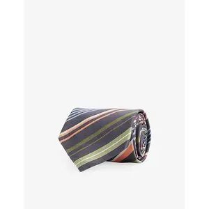 Paul Smith Regular-stripe Silk Tie - Blue