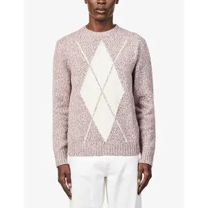 Eleventy Diamond-pattern Crewneck Wool Jumper