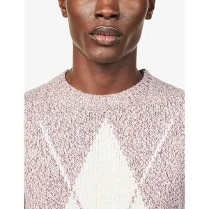 Eleventy Diamond-pattern Crewneck Wool Jumper