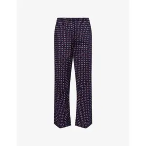Derek Rose Nelson Printed Cotton-poplin Pyjama Bottoms - Navy