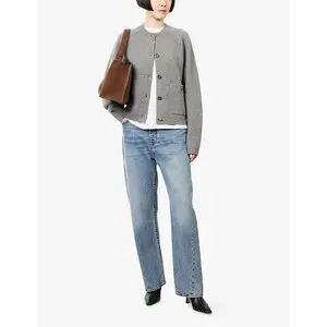 TOTEME Hammered Button Round-neck Wool-blend Cardigan