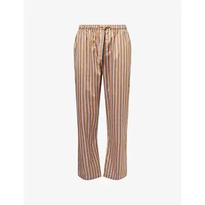 Derek Rose Striped Cotton-poplin Pyjama Bottoms - Multi-coloured