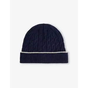 Eleventy Cable-knit Cashmere Beanie - Blue Sand