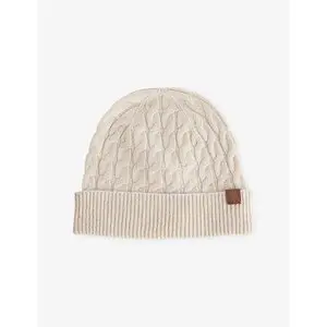 Eleventy Cable-knit Cashmere Beanie - Sabbia E Grigio Chiaro
