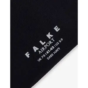 Falke Airport Knee-length Stretch Wool-blend Socks - Dark Navy