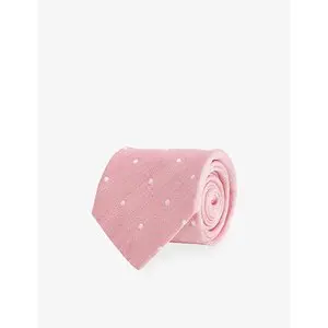 Paul Smith Oxford Polka-dot Linen And Silk-blend Tie - Pink