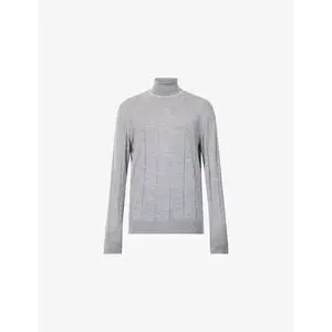 Eleventy Gauge Quarter-zip Wool Polo Top - Medium Gray Sand