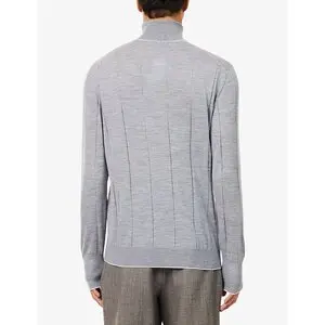 Eleventy Gauge Quarter-zip Wool Polo Top - Medium Gray Sand