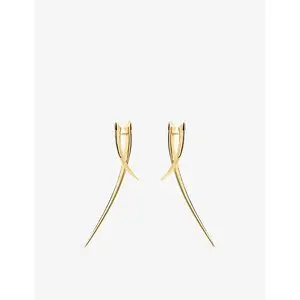 SHAUN LEANE Sabre Cross-over Earrings - Yellow Gold Vermeil