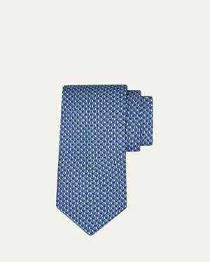 FERRAGAMO Geometric Microprint Neck Tie Fmarineg