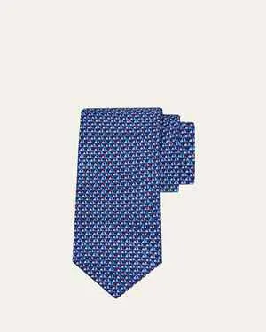 FERRAGAMO Geometric Microprint Neck Tie Fnavyros