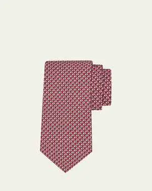FERRAGAMO Geometric Microprint Neck Tie Frossoaz