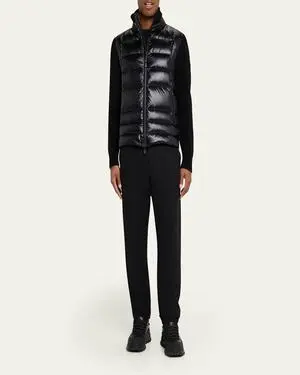 Moncler Grenoble Padded Wool Zip-up Cardigan