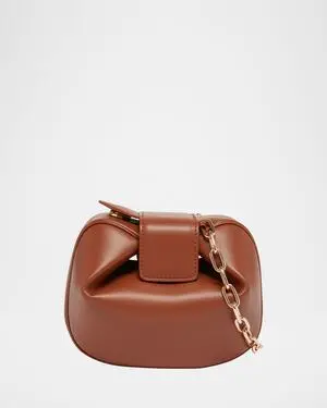 Gabriela Hearst Demi Lamb Leather Clutch Bag - Cgn Cognac