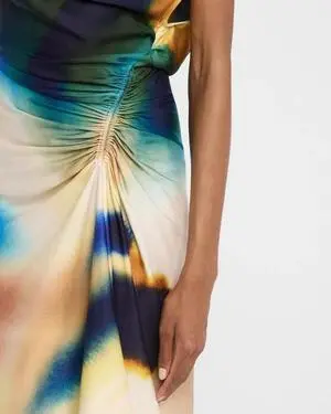 A.L.C. Penny Draped Satin Midi Dress - Multi