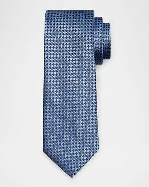 Canali Jacquard Silk Neck Tie - Blue