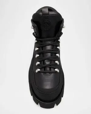Moncler Peak Trek Leather Ankle Boots - Black