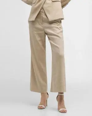 Veronica Beard Aubrie Wide-leg Linen Pants - Neutrl
