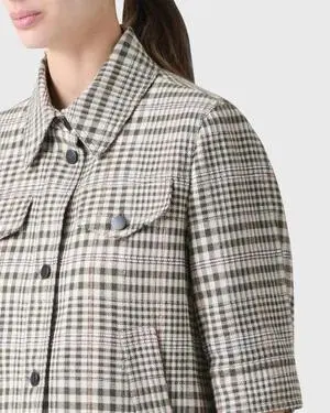 Akris Akris Punto Cotton-Blend Check Short Jean Jacket Multi
