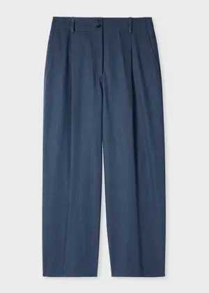Paul Smith Denim Chambray Barrel Leg Trousers